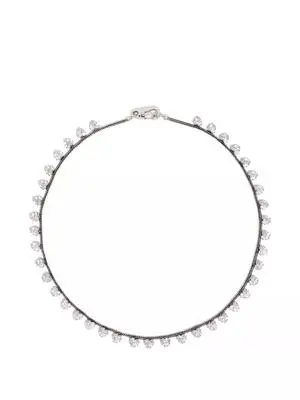 Bimba Y Lola Heart Glass Stone Necklace - Silver
