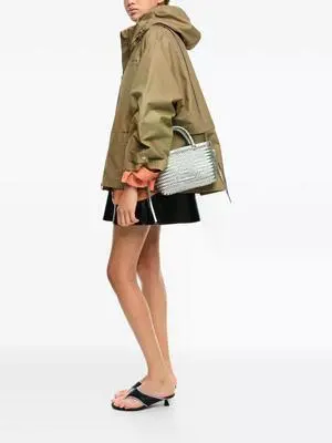 Bimba Y Lola Braided-handle Leather Tote Bag - Silver