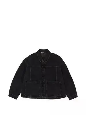 Bimba Y Lola Washed Cotton Patch Pocket Jacket - Black