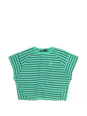 Bimba Y Lola Striped Embroidered T-shirt - Green