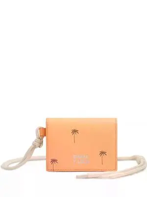 Bimba Y Lola Palms Small Leather Card Holder - Orange