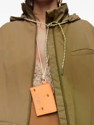 Bimba Y Lola Palms Small Leather Card Holder - Orange