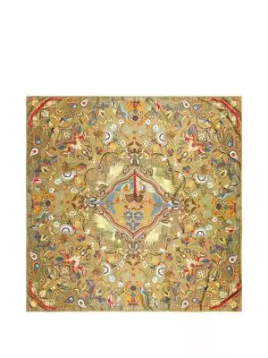 Bimba Y Lola Tropical Birds Printed Scarf Green