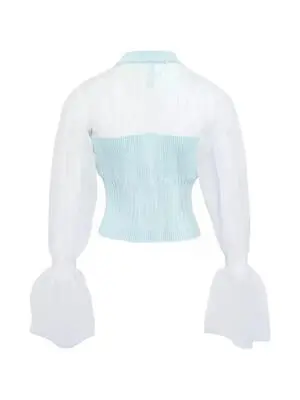 CFCL Cropped Sweater With Ruffled Sleeves
