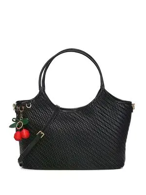 V°73 Zelda Woven Shoulder Bag - Black