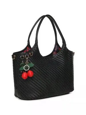 V°73 Zelda Woven Shoulder Bag - Black