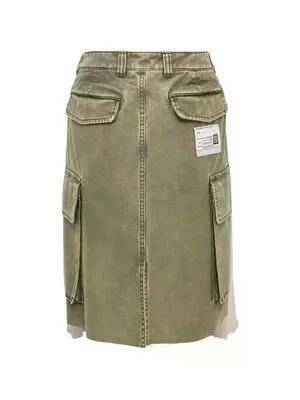 Mihara Yasuhiro Pleated Midi Skirt With Cargo Pockets