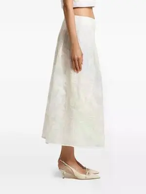 Peserico Floral Print Pleated Skirt
