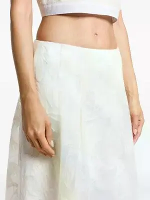 Peserico Floral Print Pleated Skirt