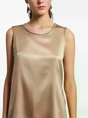 Peserico Embellished Round Neck Sleeveless Top
