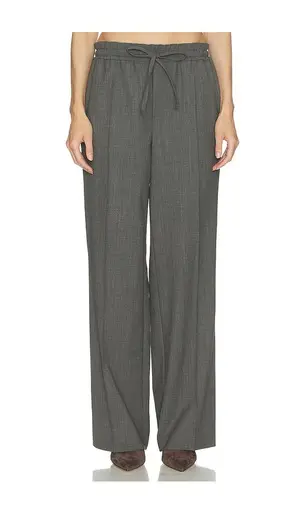 HELSA Wool Blend Drawcord Trousers - Grey