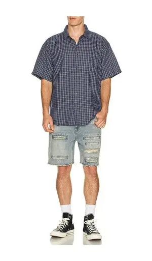 MIDNIGHT RODEO Distressed Denim Shorts - Blue