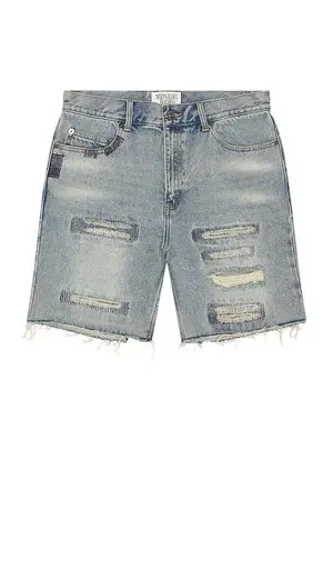 MIDNIGHT RODEO Distressed Denim Shorts - Blue