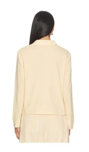 LESET Margo Long Sleeve Polo - Lemon