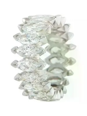 LB EXCLUSIVE Platinum Embellished Marquise-cut Diamond Ring - Silver