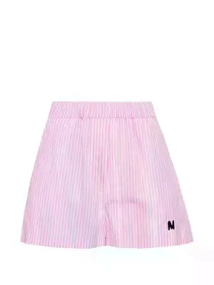 MSGM Striped Cotton Shorts - Pink
