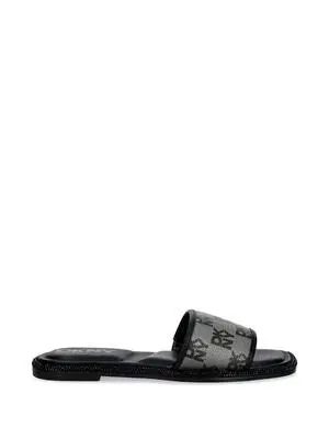 Dkny Logo Pattern Embellished Slides - Grey