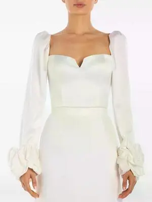 POST MERIDIEM Removable Cuff Long Sleeve Top - White