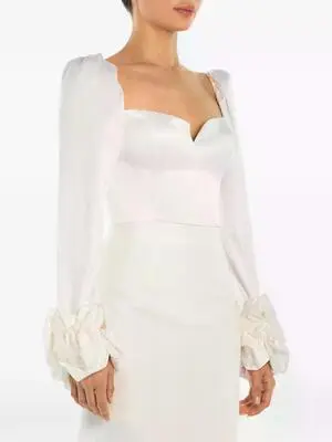 POST MERIDIEM Removable Cuff Long Sleeve Top - White