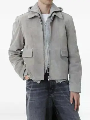 WON HUNDRED Suede Jacket With Patch Pockets