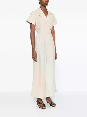 Max Mara Belted Wrap Culotte Jumpsuit - Neutrals