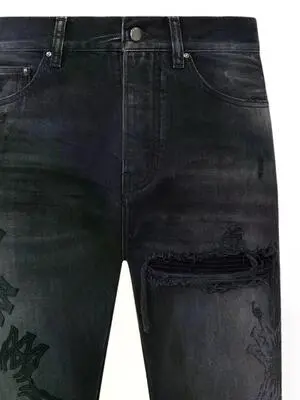 Amiri Mx1 Straight Jeans With Ma Quad Appliqués - Black