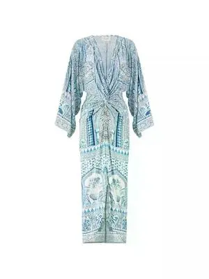 Camilla Split Twist Dress - Blue