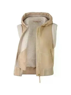 Bogner Hooded Waistcoat With Fur Trim
