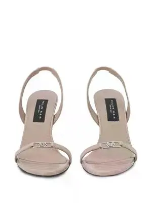 Philipp Plein Hexagon Croc-effect Slingback Stiletto Sandals