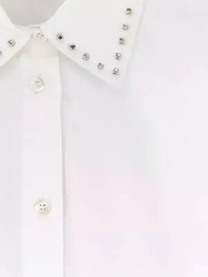 Pinko Cropped Shirt With Embellished Collar
