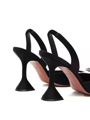 Amina Muaddi 95mm Rosie Crystal-bow Slingback Pumps