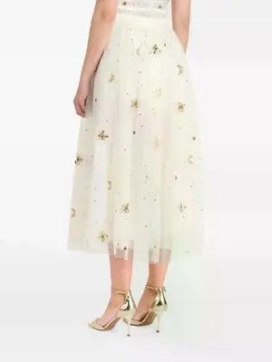 LoveShackFancy Wilona Embellished Midi Skirt