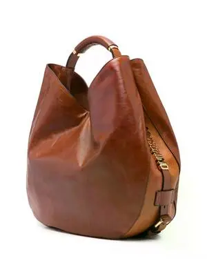 Moschino Leather Handle Shoulder Bag - Brown