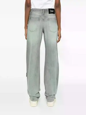 Off-White Buttoned Jeans With Logo Patch