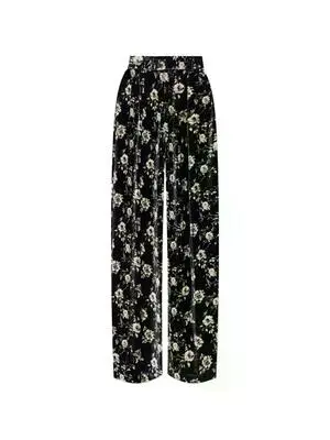 R13 Floral Print Wide Leg Trousers - Black