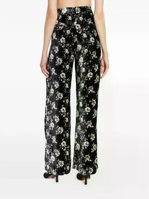 R13 Floral Print Wide Leg Trousers