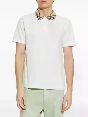 Burberry Check-collar Polo Shirt - White