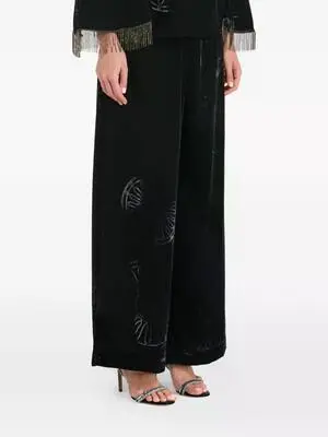 Themis Z Kyma Pattern Wide Leg Trousers - Black