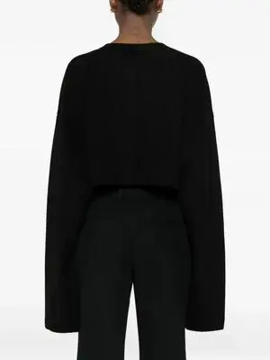 TOTEME Cropped Oversized Cardigan - Black