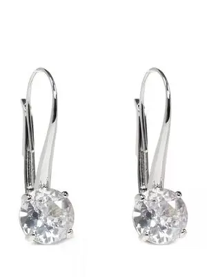 Balenciaga Crystal-embellished Leverback Earrings - Silver