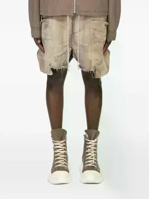 Rick Owens Frayed Pocket Shorts - Neutrals
