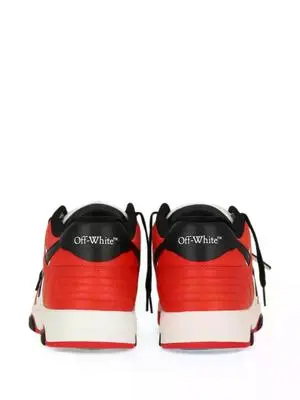 Off-White Out Of Office Colour-block Leather Sneakers - Red
