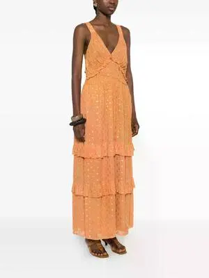 TWINSET Ruffled Tiered Maxi Dress - Orange