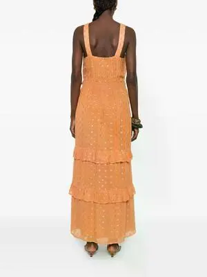 TWINSET Ruffled Tiered Maxi Dress - Orange