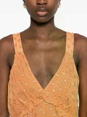 TWINSET Ruffled Tiered Maxi Dress - Orange