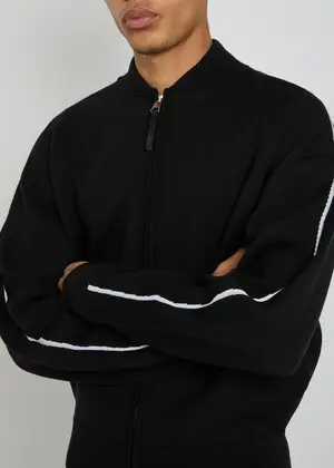 Givenchy Couture Logo-intarsia Wool-blend Zip-up Cardigan