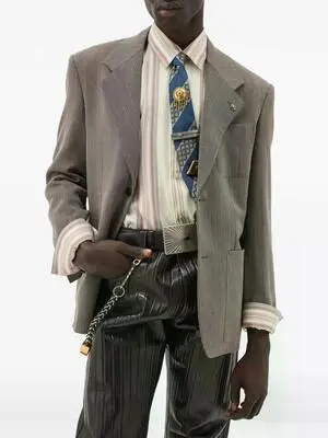 Versace Herringbone Wool Crêpe Blazer