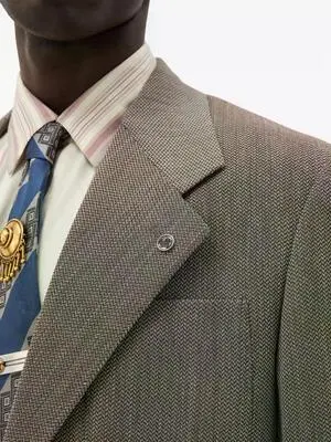 Versace Herringbone Wool Crêpe Blazer
