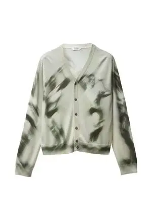 Versace Knit Cardigan With 'the Flex' Print