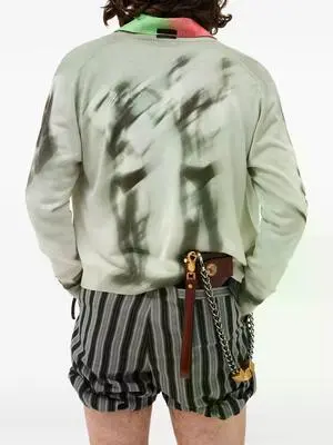Versace Knit Cardigan With 'the Flex' Print